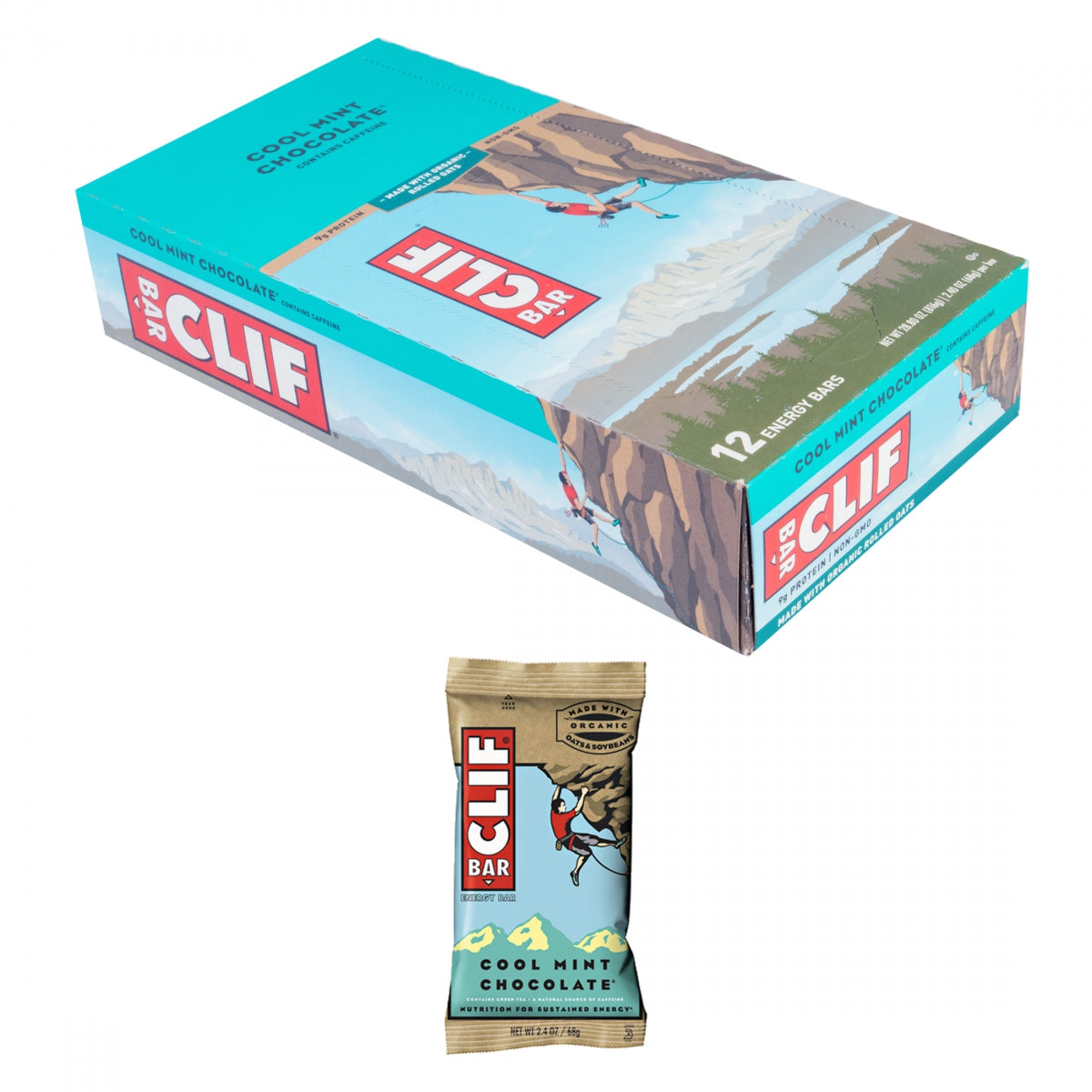 Clif Bar Original Cool Mint Chocolate with Caffeine Box of 12 – H8BIKES